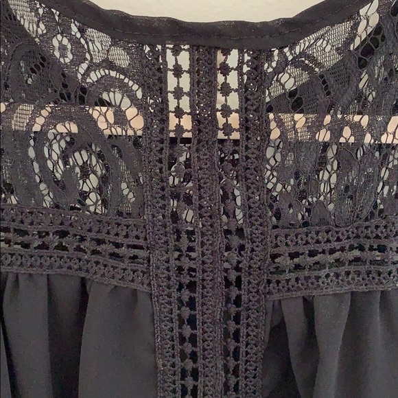 yishangyi | Tops | Yishangyi Black Lace Top Flyaway Back | Poshmark